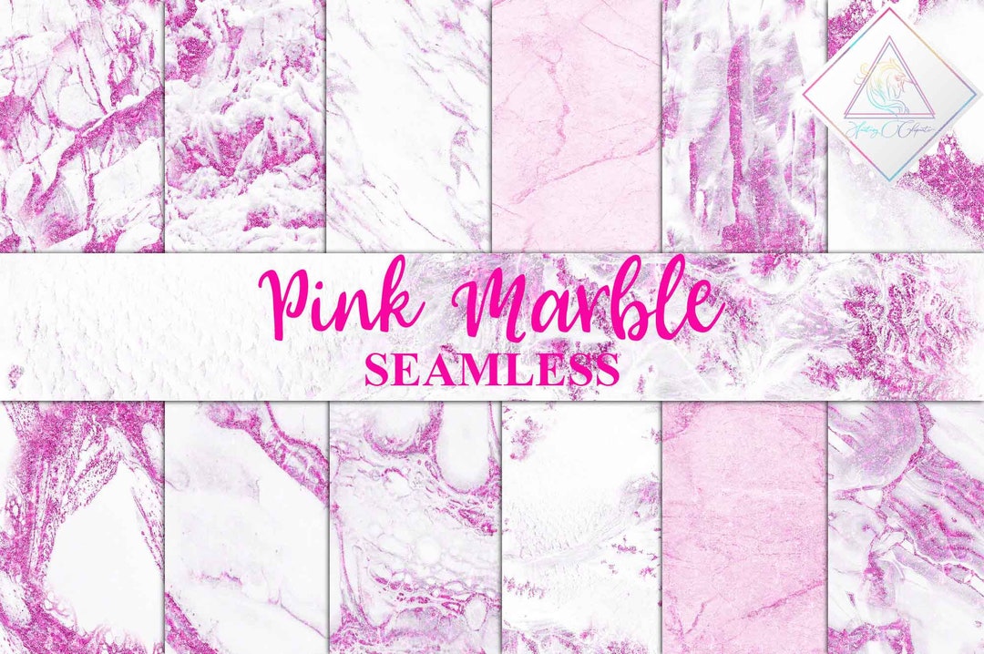 Pink Marble, Digital Paper, Seamless Patterns, Glitter Agate Stone ...