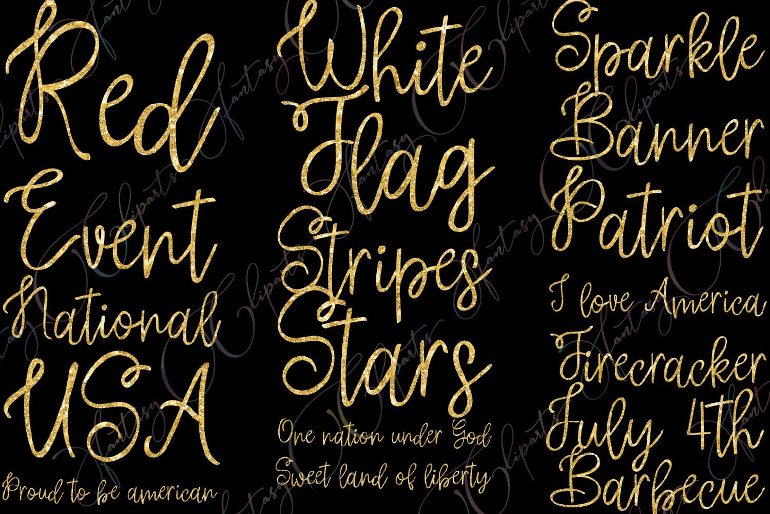 Independence Day Word Art Fourth of July Wordart in Png 4th - Etsy