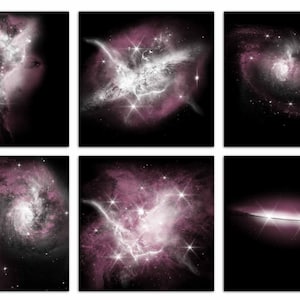 Supernova Rose Gold, Galaxy Digital Paper, Whimsical Scrapbook, Blush ...