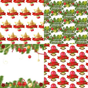 Christmas Paper Digital Paper Green Christmas Tree Red - Etsy