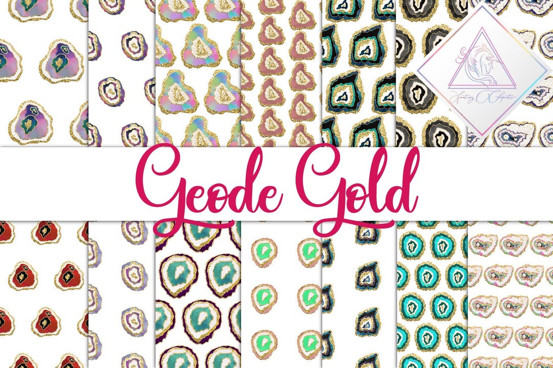 Geode Digital Paper Gemstones Crystals Gems Clip Art Png - Etsy