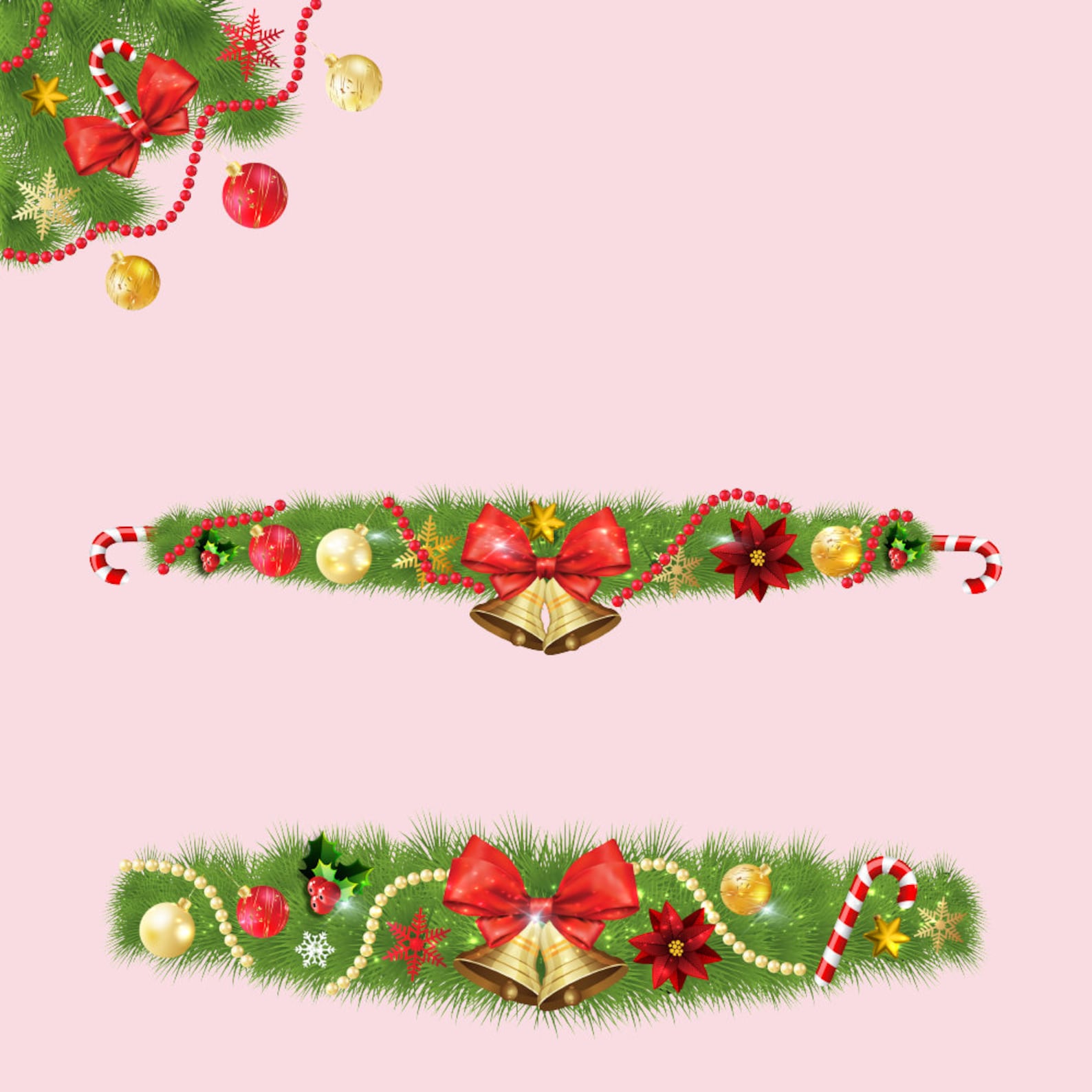 Christmas Borders Xmas Decor Set Christmas Frames Border - Etsy