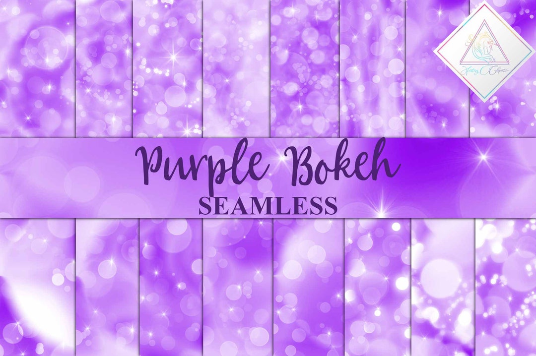 Purple Bokeh Lights, Digital Paper, Seamless Patterns, Blurry Textures ...