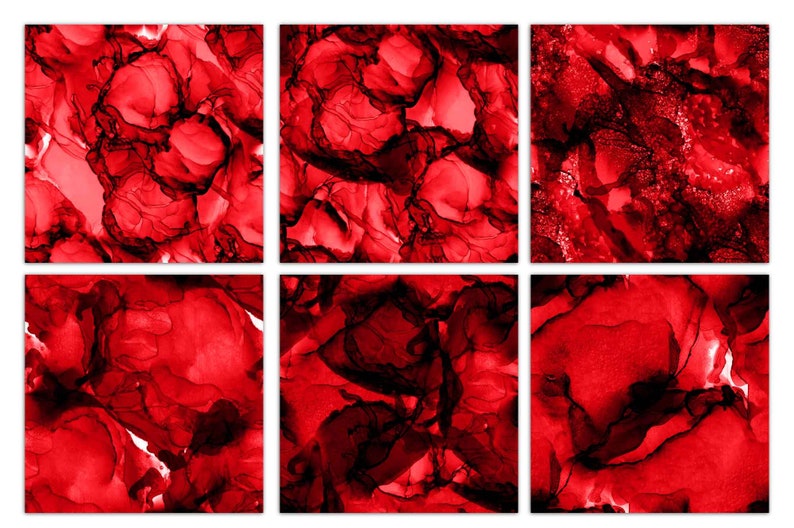 Red Alcohol Ink Digital Paper Seamless Patterns Liquid | Etsy