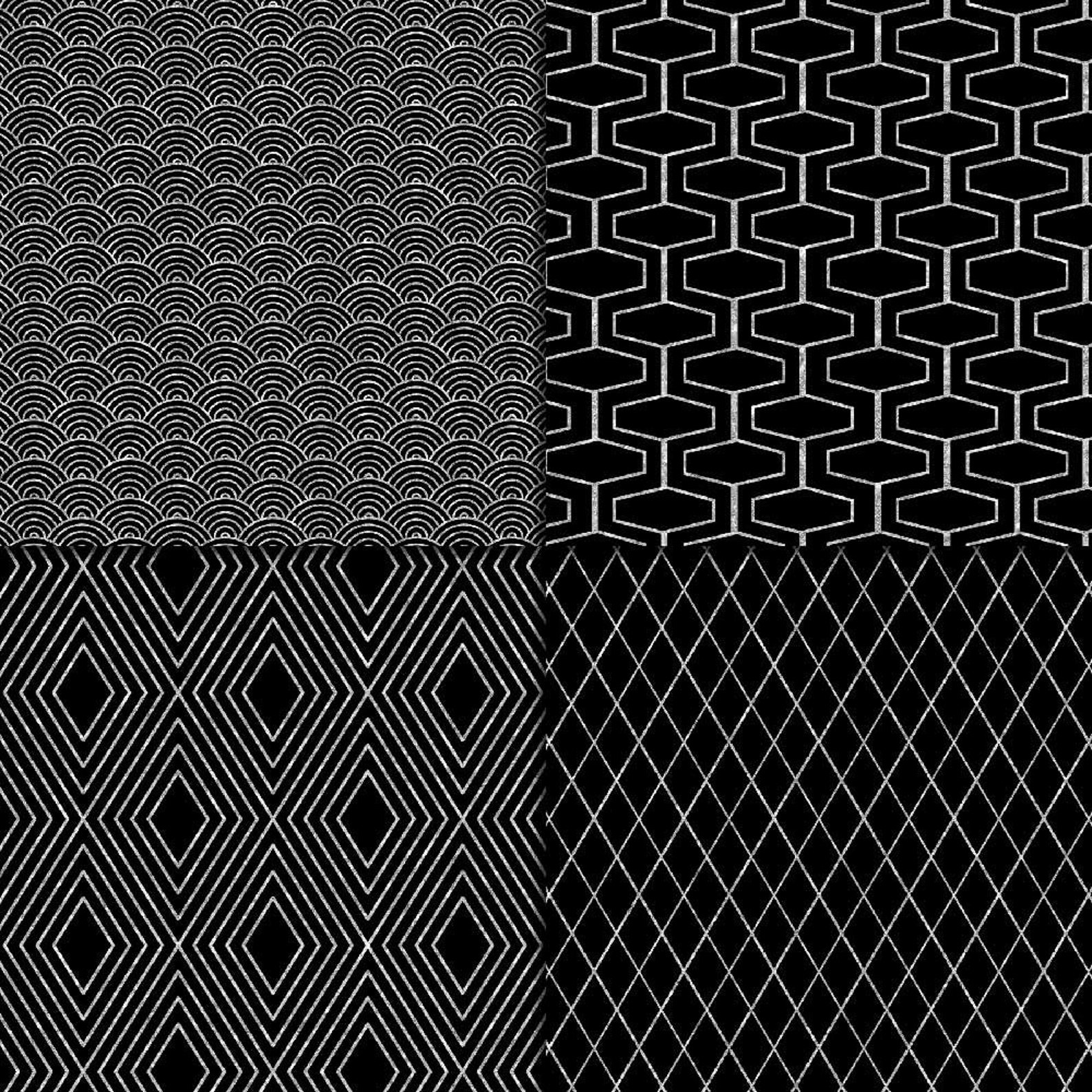 Silver Glitter Geometric Pattern Overlay Clipart in Png - Etsy