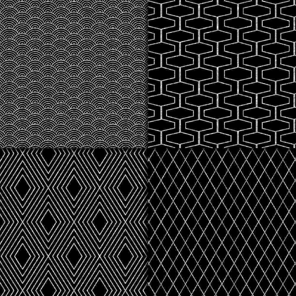 Silver Glitter Geometric Pattern Overlay Clipart in Png | Etsy
