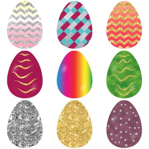 Easter Eggs Clipart, Easter Clip Art, Spring Graphics, Gold Glitter ...