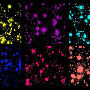 Neon Paint Splatters Overlays Clipart PNG | Paintball Drips Clip Art ...