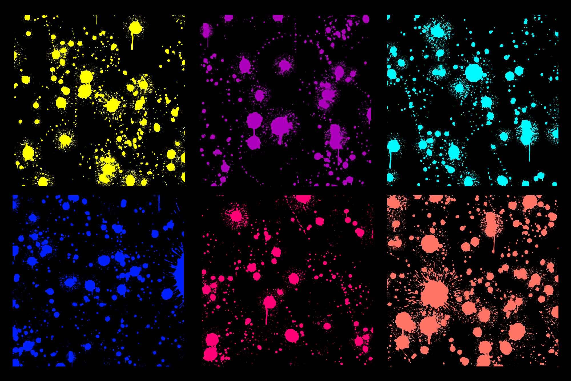 Neon Paint Splatters Overlays Clipart PNG | Paintball Drips Clip Art ...