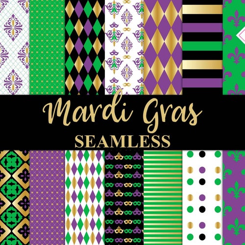 22 Seamless Mardi Gras Shrove Tuesday Fat Tuesday Digital - Etsy