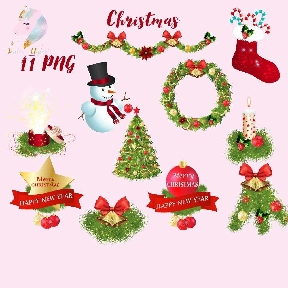 Christmas Clipart Xmas Decoration Holiday Clip Art Advent - Etsy