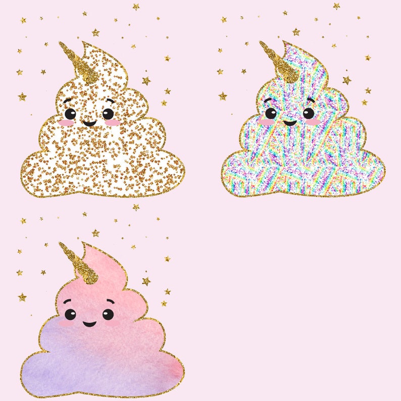 Watercolor Unicorn Unicorn Poop Clipart Poo Clip Art Cute - Etsy