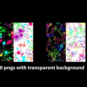 Neon Paint Splatters Overlays Clipart PNG | Paintball Drips Clip Art ...