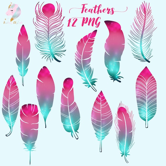 Galaxy feathers, feather clipart, cosmic feathers, feathers clip art ...