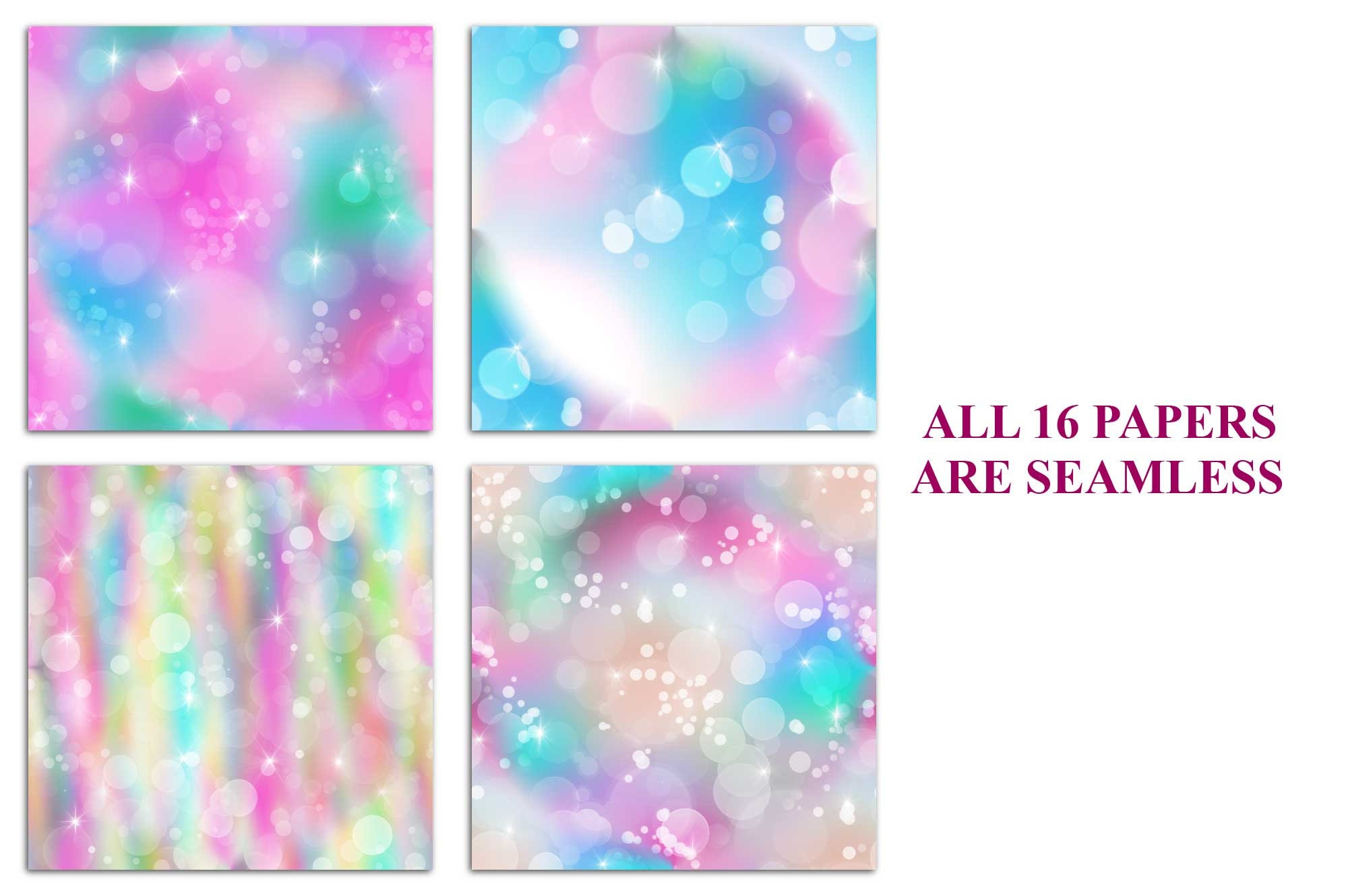 Unicorn Bokeh Digital Paper Rainbow Pastel Blurry - Etsy