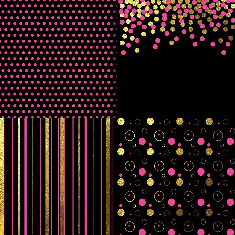 Fuchsia Backgrounds Gold Foil Textures Fuschia Scrapbook | Etsy