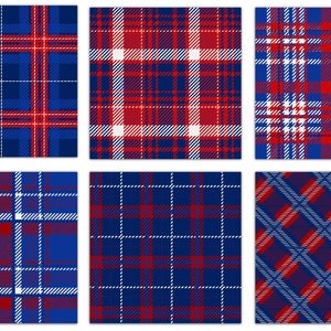 4th of July Plaid, Independence Day, July Fourth Tartan, Seamless ...