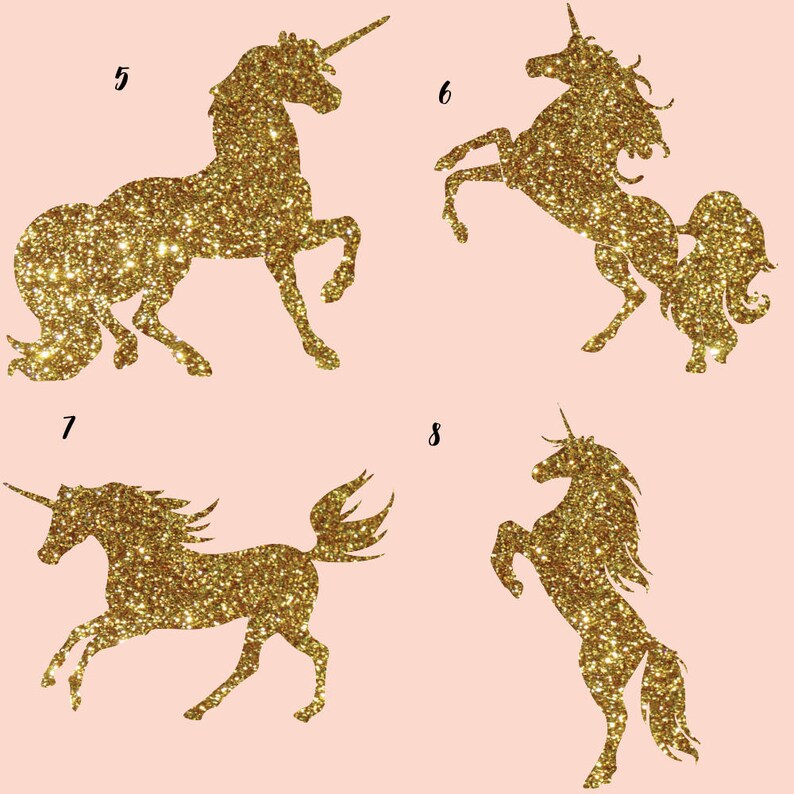 Unicorn Clipart Gold Glitter Clipart Galaxy Clip Art Cute - Etsy UK