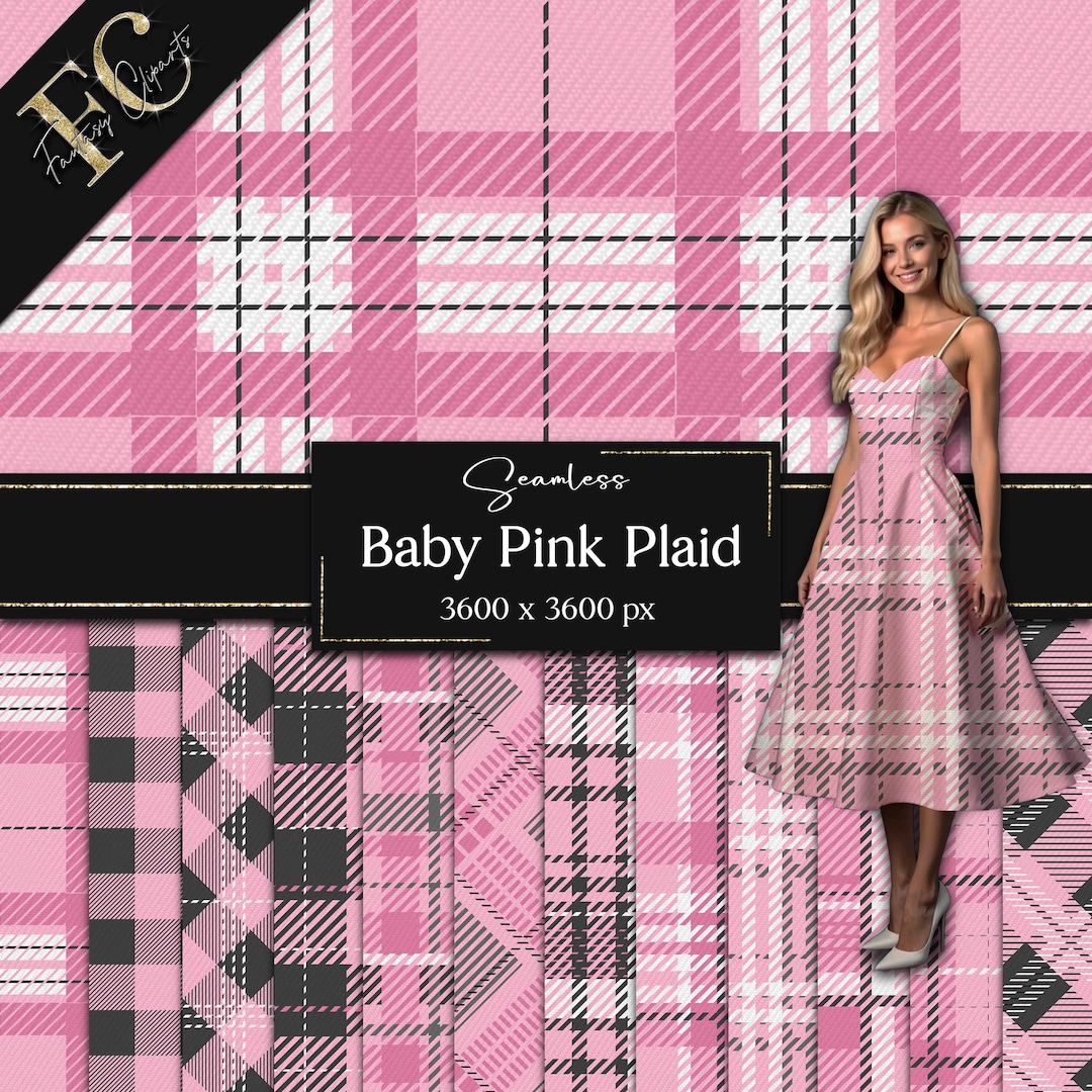 Baby Pink Plaid Digital Paper | Light Pink Tartan Patterns | Gingham ...