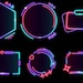Neon Frames Clipart PNG | Glowing Neon Frame Clip Art | Pastel Rainbow ...
