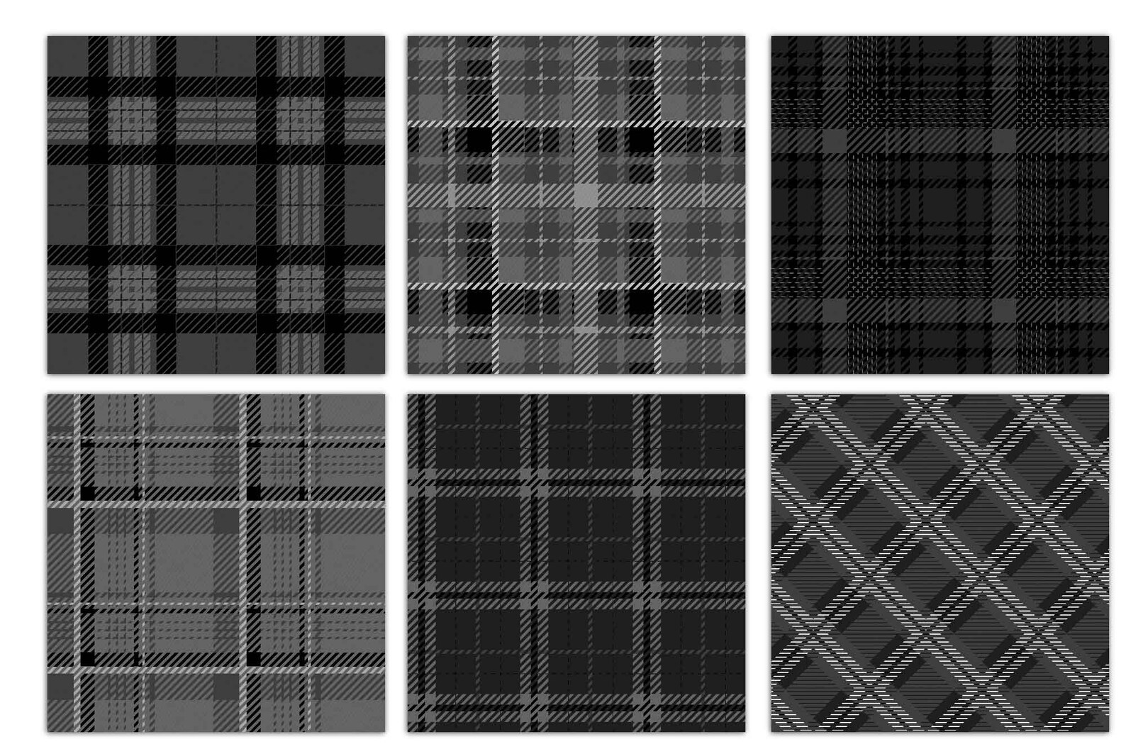 Gray Plaid Black on Black Tartan Digital Paper Grieving - Etsy