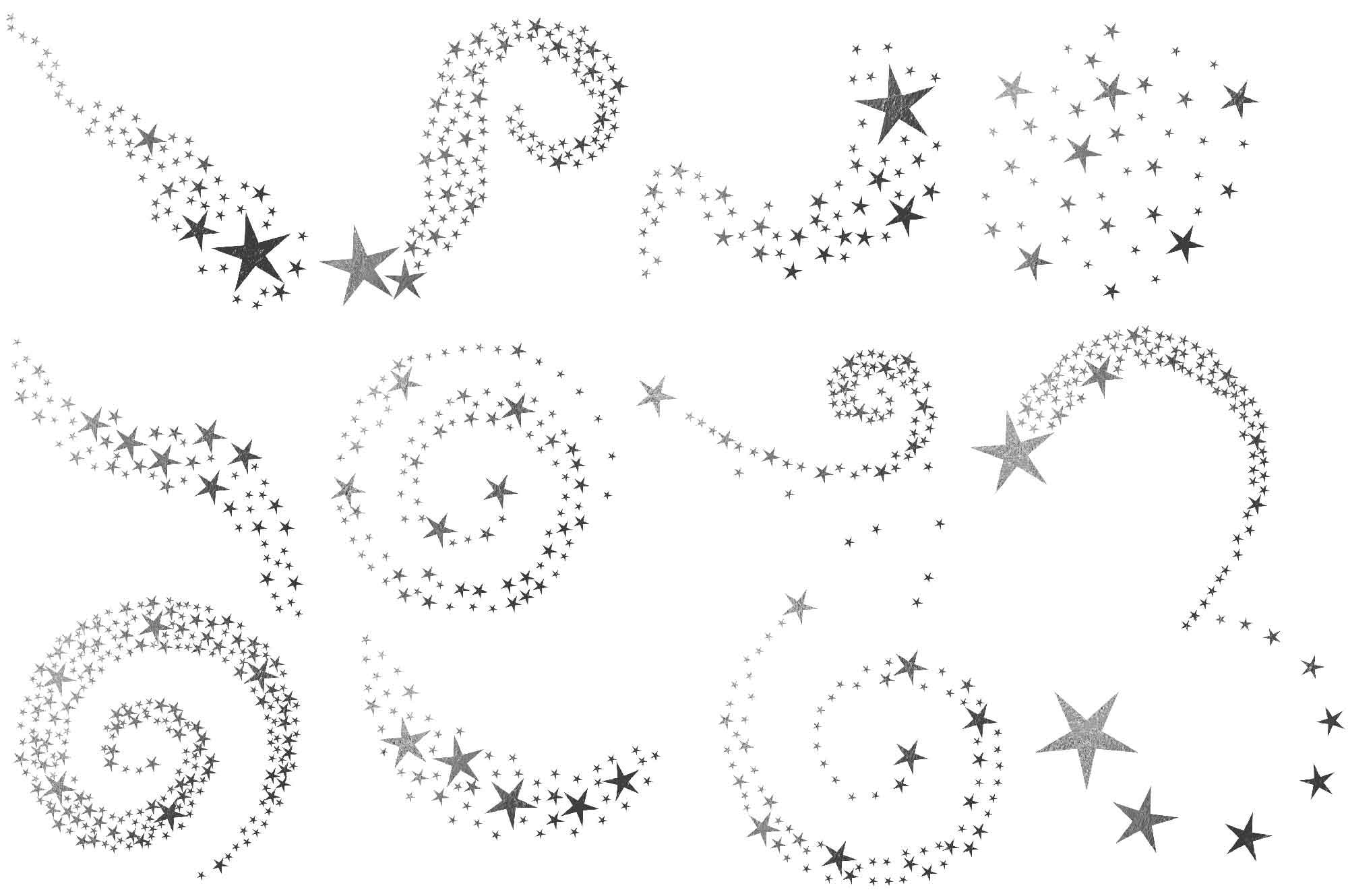Clip Art Silver Star Clusters