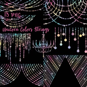 Unicorn Colors, String Lights Clipart, Chandelier Clip Art, Fairy ...