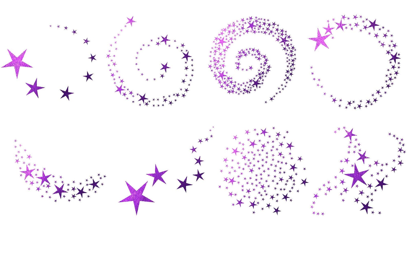 Purple Stars Star Swirls Halloween Clipart Swirling - Etsy