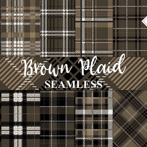 Black White Plaid Seamless Patterns Digital Paper Tartan - Etsy