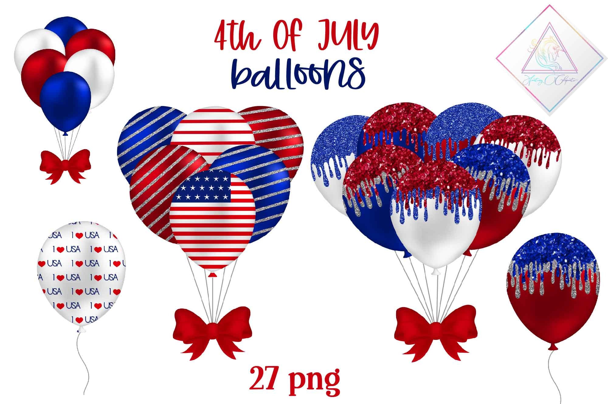 4th of july balloons balloon clipart independence day | Etsy