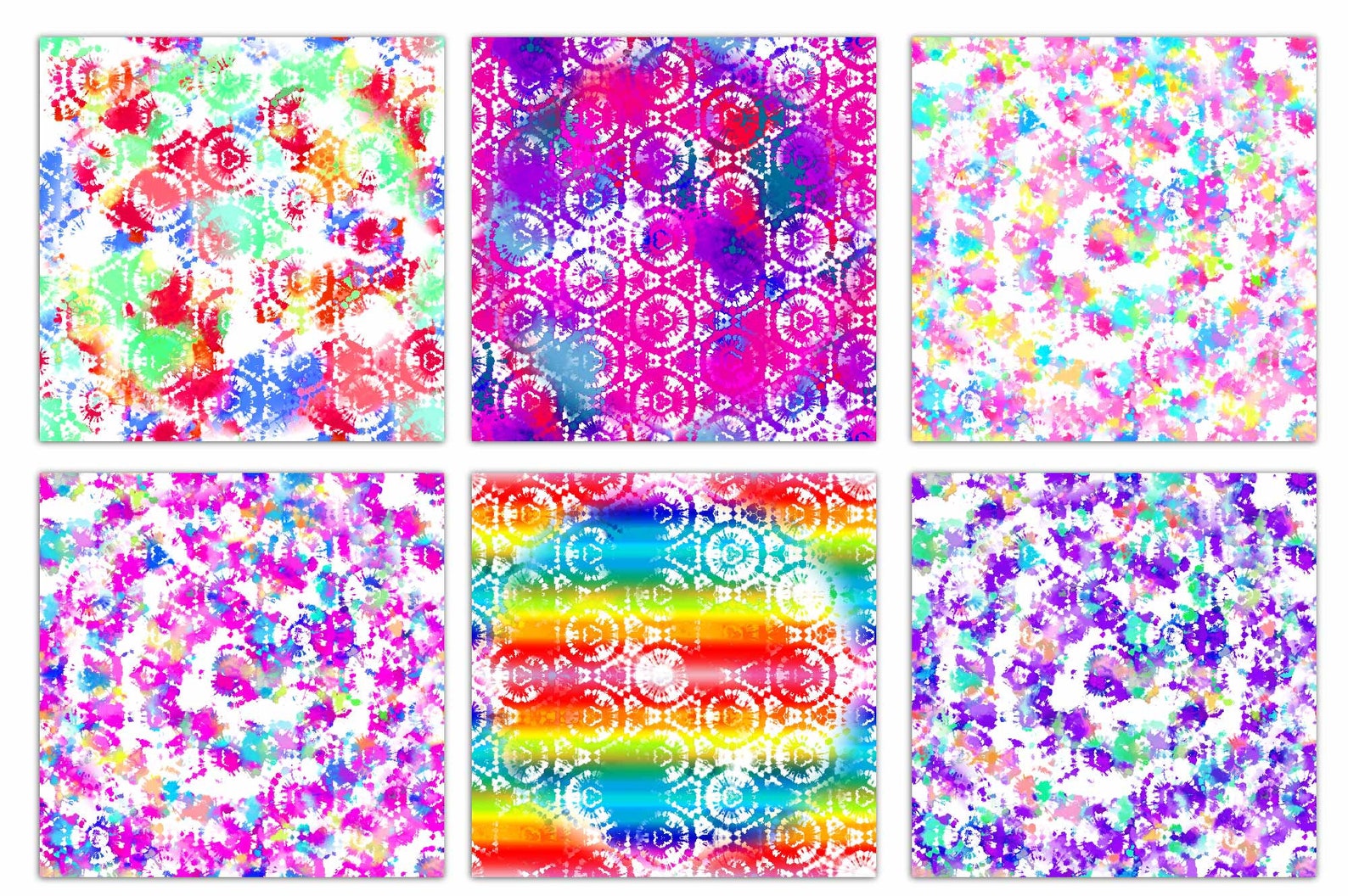 Tie Dye Digital Paper Pack Bundle Seamless Patterns Dyed - Etsy