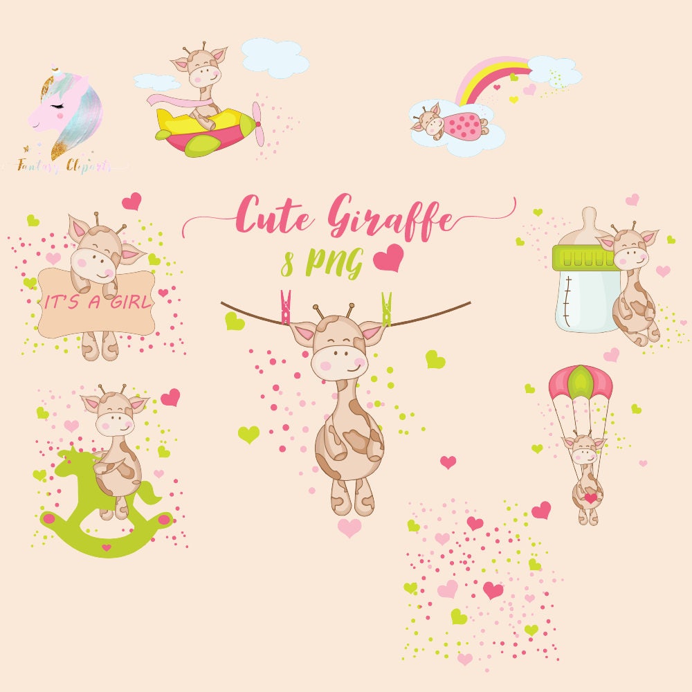 Girl Baby Shower Giraffe Nursery Art Giraffe Decor Baby | Etsy