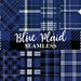Blue Plaid Seamless Patterns Digital Paper Tartan Textures | Etsy