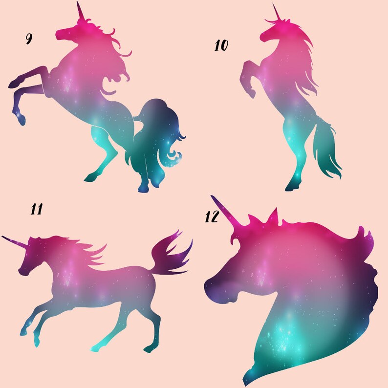 Unicorn Clipart Gold Glitter Clipart Galaxy Clip Art Cute | Etsy UK