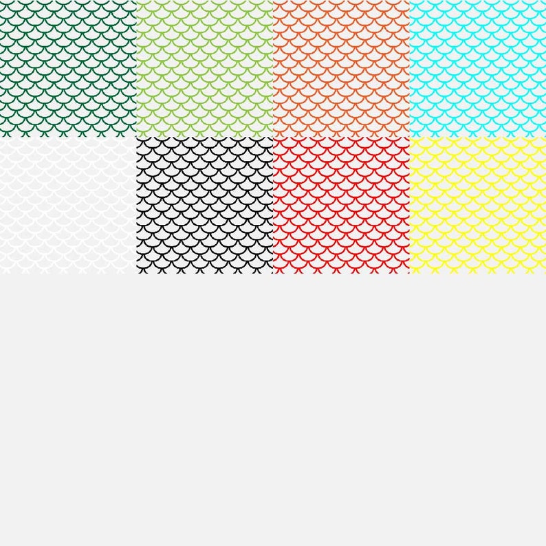 Mermaid Scales Overlay Clipart in Png Format Geometric Fish | Etsy