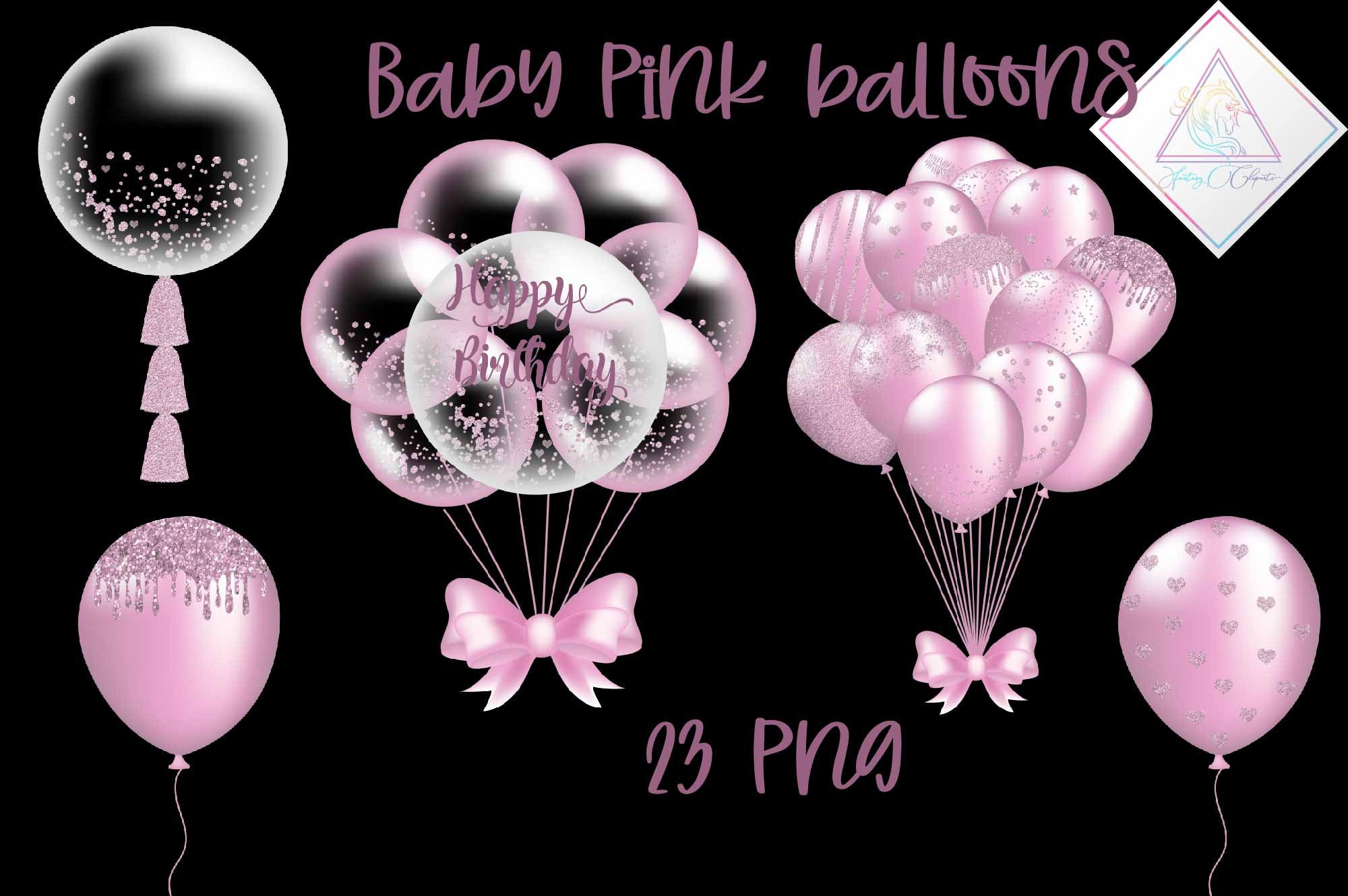 Baby Rosa Luftballons Ballon Clipart Baby Shower Party - Etsy.de