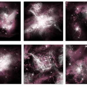 Supernova Rose Gold, Galaxy Digital Paper, Whimsical Scrapbook, Blush ...