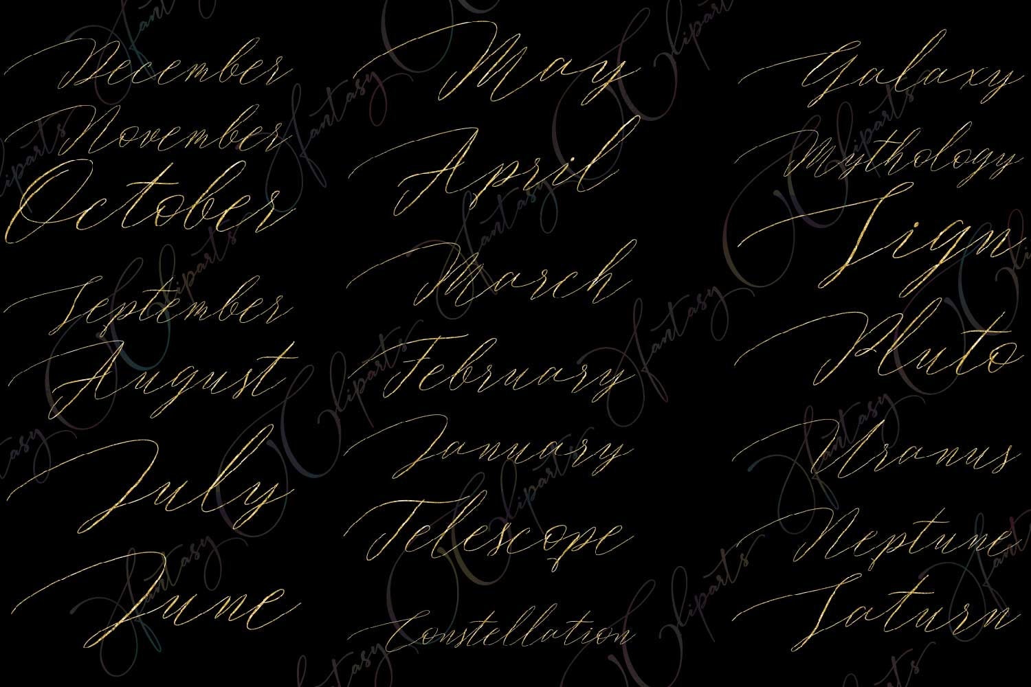 Astrology Word Art Zodiac Signs Png Planet Names Overlay | Etsy