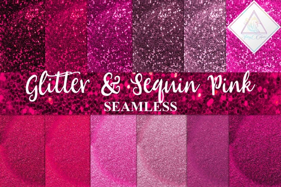 Pink glitter, blush sequin, digital paper, seamless patterns ...