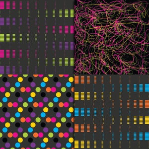 Neon Paper Pack, Neon Digital Paper, Colorful Backgrounds, Neon Party ...