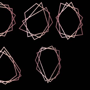 Polygonal Frames, Rose Gold, Geometric Shapes, Boho Chic Clipart ...
