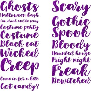 Halloween Word Art, Purple Glitter, Common Phrases, Trick or Treat ...