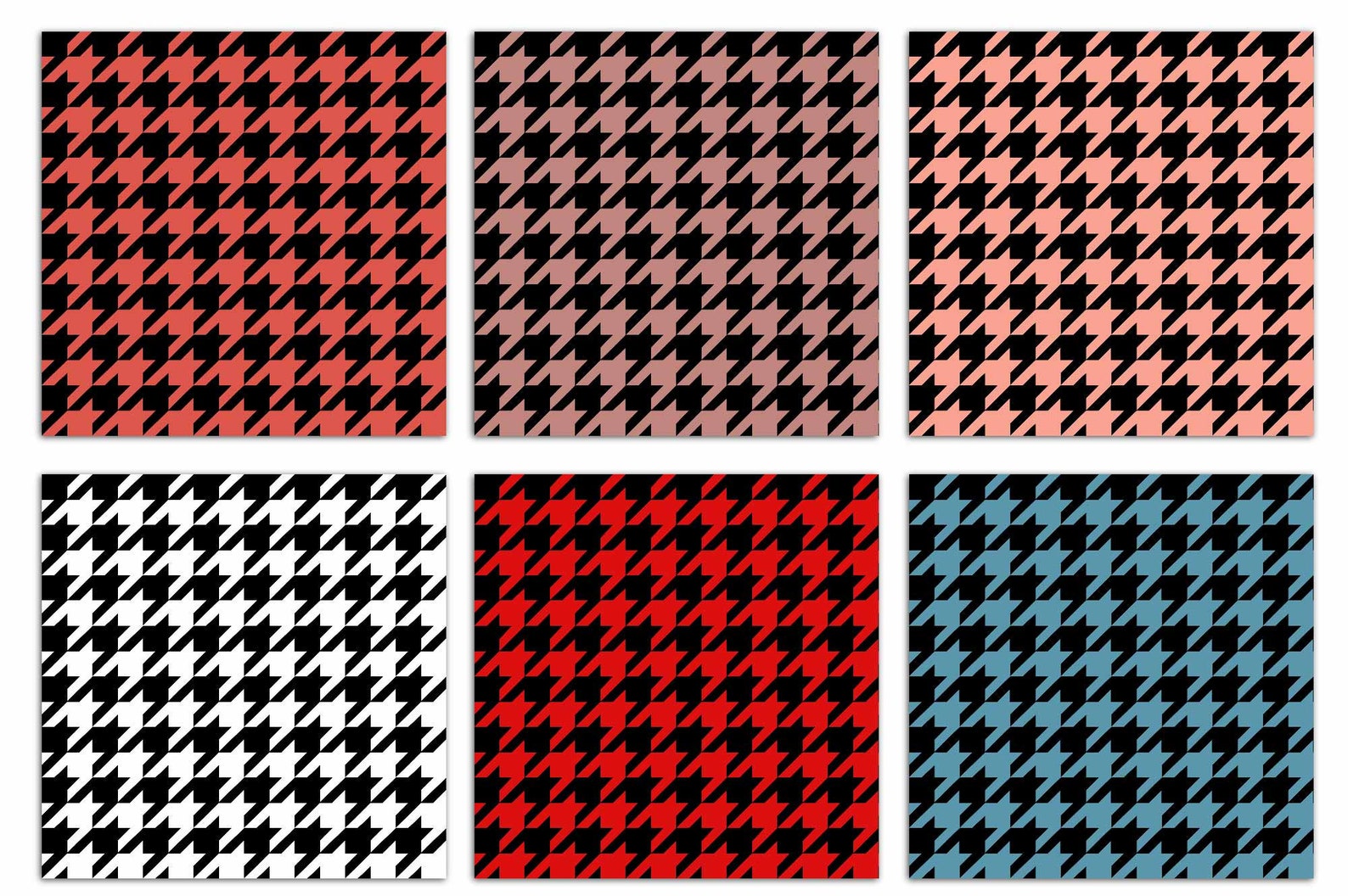 Houndstooth Pattern Digital Paper Seamless Patterns - Etsy