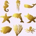 Sea Animals Clipart Sea Animal Clip Art Gold Foil - Etsy
