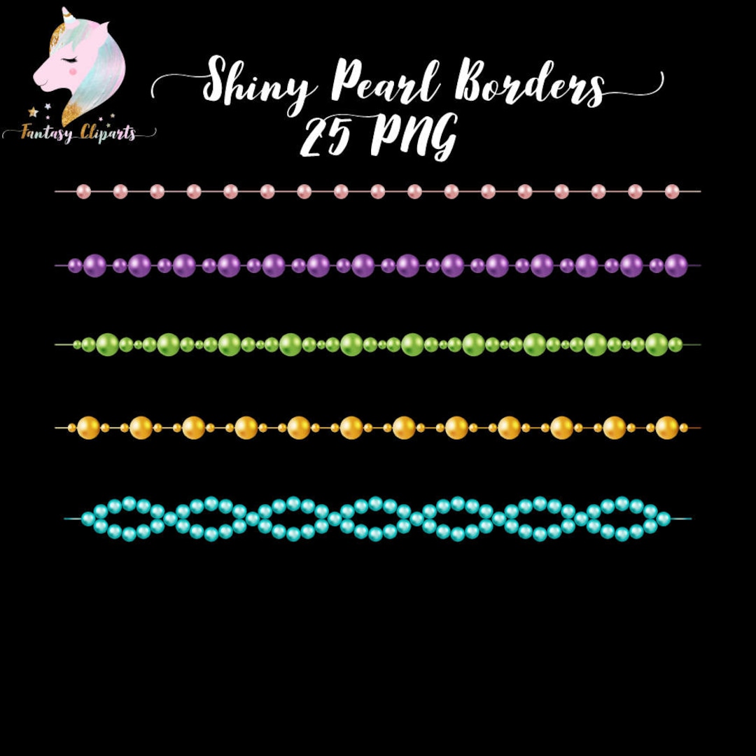 Shiny Pearl Borders, Pearl Dividers, Border Clipart, Divider Clip Art ...
