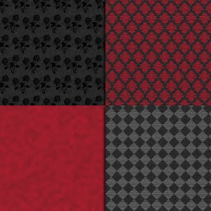 Gothic Digital Paper, Gothic Scrapbook, Victorian Damask, Skull and ...