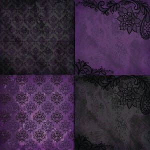 Purple Grunge Paper, Halloween Paper Pack, Scrapbook Paper, Purple ...
