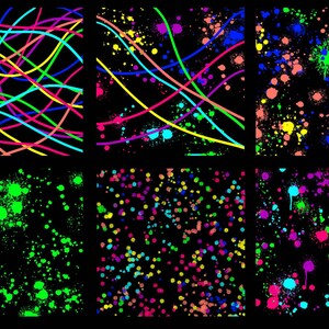Neon Paint Splatters Overlays Clipart PNG | Paintball Drips Clip Art ...