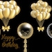 Gold Balloons, Balloon Clipart, Baby Shower Party, Transparent Png ...