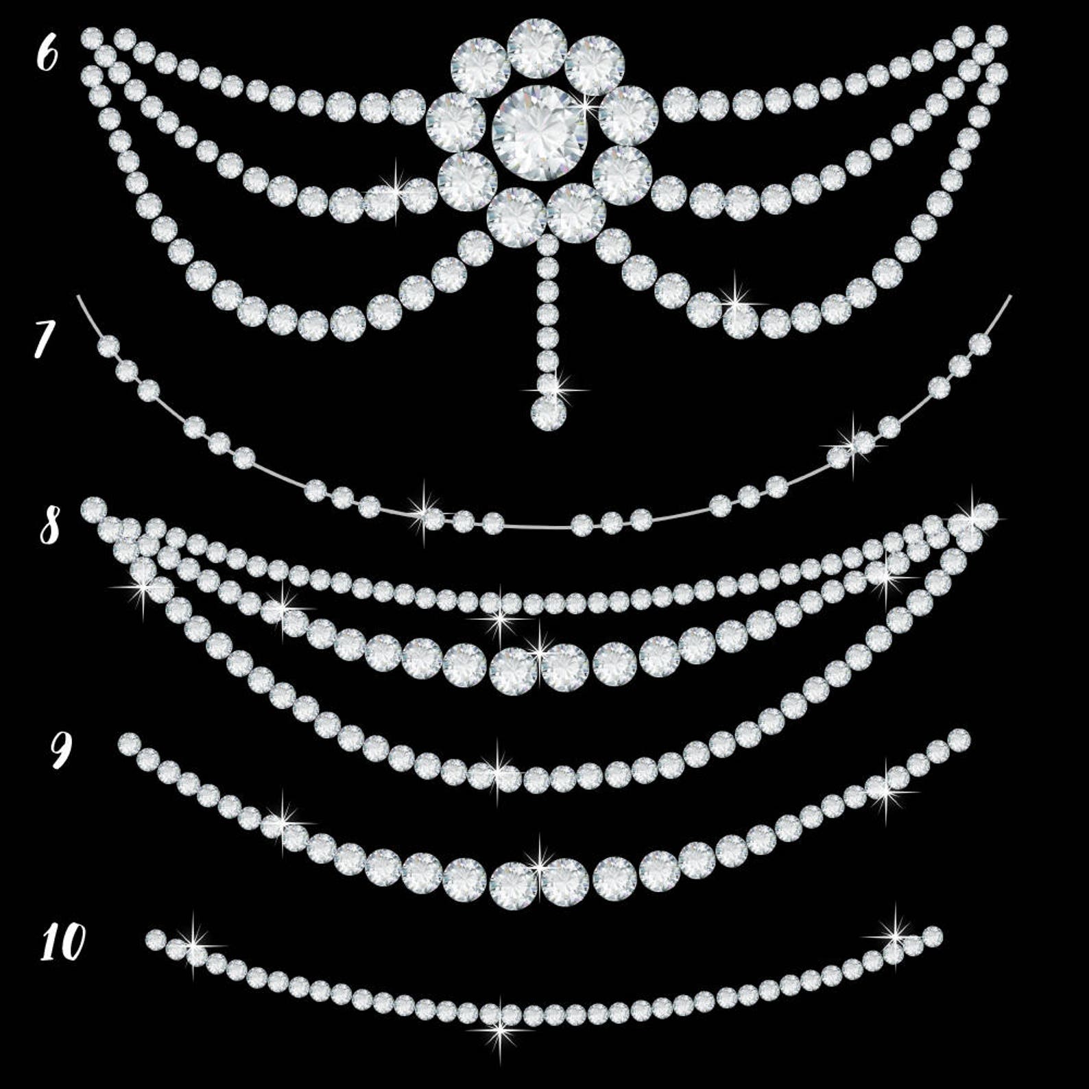 Diamond Strands String of Diamonds Diamond Clipart Diamonds - Etsy